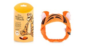 mad beauty disney make-up headband, elasticated, keeps hair neatly tucked away out of face, comfortable, soft, use while doing make-up, applying creams, or face masks (tigger)