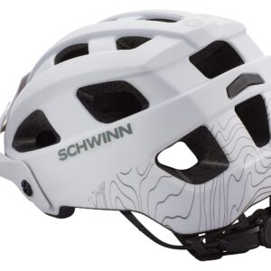 Schwinn Bunker ERT Bike Helmet for Youth Boys Girls, Can Fit Head Circumference 53-59cm, with 17 Air Vents, Pivoting Visor, & Adjustable Locking Strap, Medium, Grey