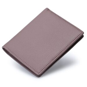 bveyzi ultra slim small leather women wallet rfid blocking tiny thin bifold pocket ladies purse(dark pink)