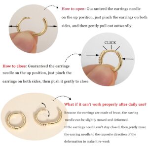 Small Gold Huggie Hoop Earrings Set for Women, Hypoallergenic Twisted Cartilage Hoops, Tiny Silver Hoop Earrings Jewelry for Multiple Piercing (1-1-9)