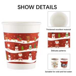 Aneco 72 Pieces Christmas Paper Cups 9 Ounce Drinking Tea Paper Cups for Christmas Party, Daily Use, Assorted Styles