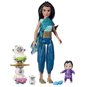 disney princess raya and the last dragon, raya, ongis, and noi pack, fashion doll clothes and accessories, toy for kids 3 and up