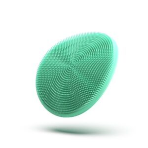 boie usa loop body scrubber - soft silicone-like exfoliating shower scrubber, body cleansing brush - hang-to-wall loofah replacement - body exfoliator for all skin types - mint