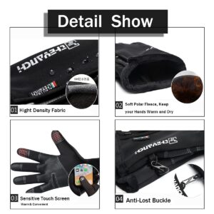 Weitars Winter Warm Gloves for Men Women Touchscreen Waterproof Thermal Snow Gloves for Cycling Hiking (L)