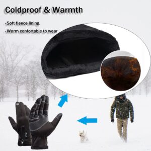 Weitars Winter Warm Gloves for Men Women Touchscreen Waterproof Thermal Snow Gloves for Cycling Hiking (L)