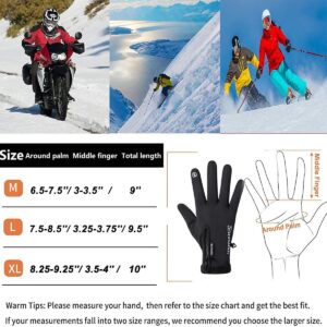 Weitars Winter Warm Gloves for Men Women Touchscreen Waterproof Thermal Snow Gloves for Cycling Hiking (L)