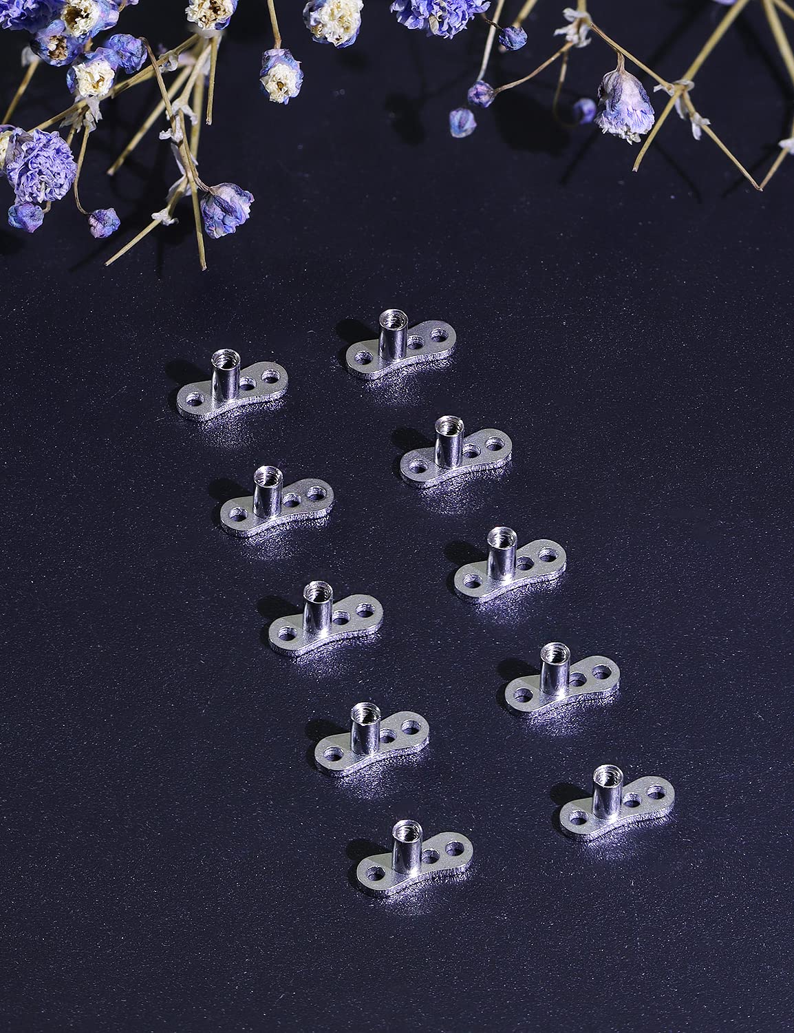 Uqnwbdq G23 Titanium Dermal Base Dermal Piercing Jewelry Hypoallergenic implant medical Dermal Anchor Top Dermal Jewelry kit Surgical Stainles Steel Diamond Microdermal Piercing Jewelry for Women Men