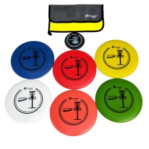 DDonglai Disc Golf Starter Set with 2pcs Driver, 2pcs Mid-Range, 2pcs Putter, 1pc Mini Marker and Towel