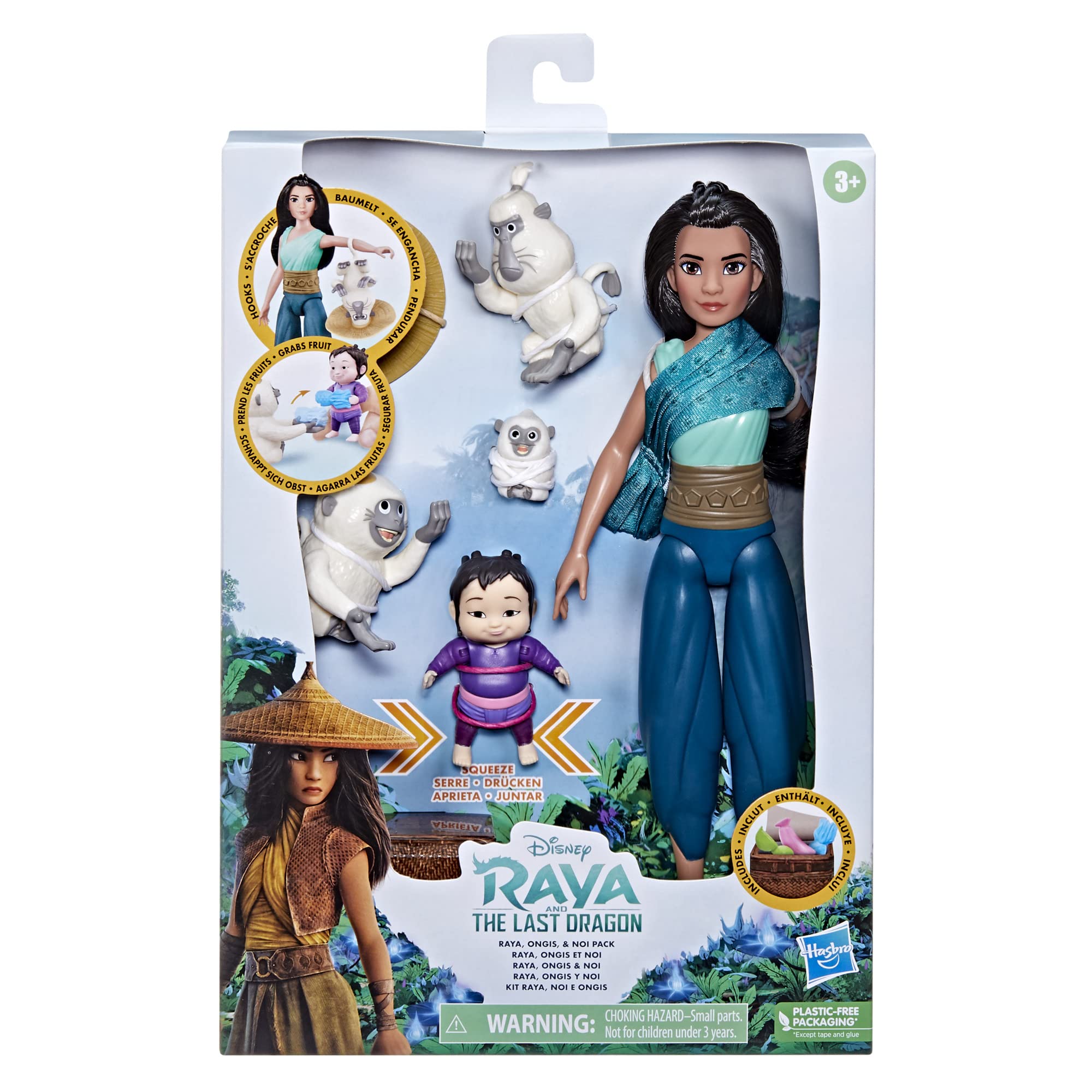 Disney Princess Raya and The Last Dragon, Raya, Ongis, and NOI Pack, Fashion Doll Clothes and Accessories, Toy for Kids 3 and Up