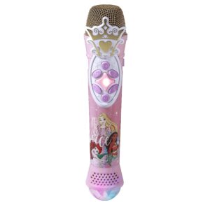 ekids disney princess karaoke microphone with bluetooth speaker, wireless microphone connects to disney songs via ez link feature, for fans of disney princess toys