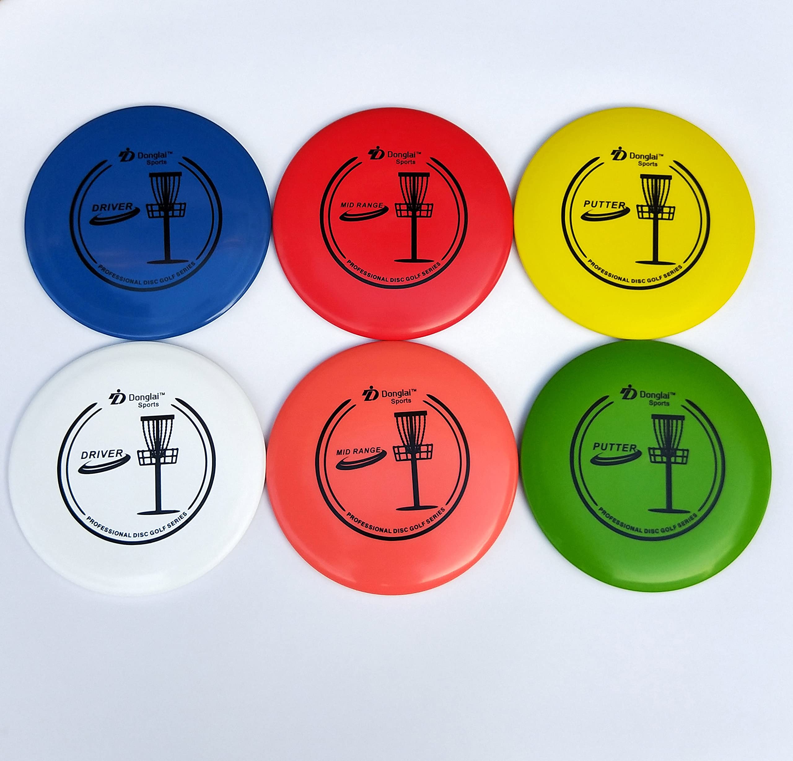 DDonglai Disc Golf Starter Set with 2pcs Driver, 2pcs Mid-Range, 2pcs Putter, 1pc Mini Marker and Towel