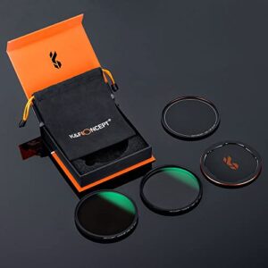 K&F Concept 77mm Circular Polarizers Filter & MC UV Protection Filter Kit (2 pcs) with Up & Down Lens Cap, 28 Multi-Layer Coatings HD CPL/UV Filter Set for Camera Lens (Nano-X Series)