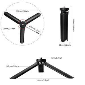 SALUTUY Action Camera Stand, Easy to Store Non Slip Compact Aluminium Alloy Desktop Tripod for Outdoor Shooting for Cameras