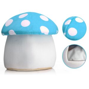 Hollypet Warm Small Pet Animals Bed Dutch Pig Hamster Nest Hedgehog Rat Chinchilla Guinea Habitat Mini House, Blue Mushroom