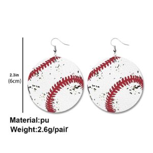 Retro Sports Ball Leather Dangle Earrings Baseball Basketball Soccer Volleyball Shape Earrings for Women Jewelry(A)