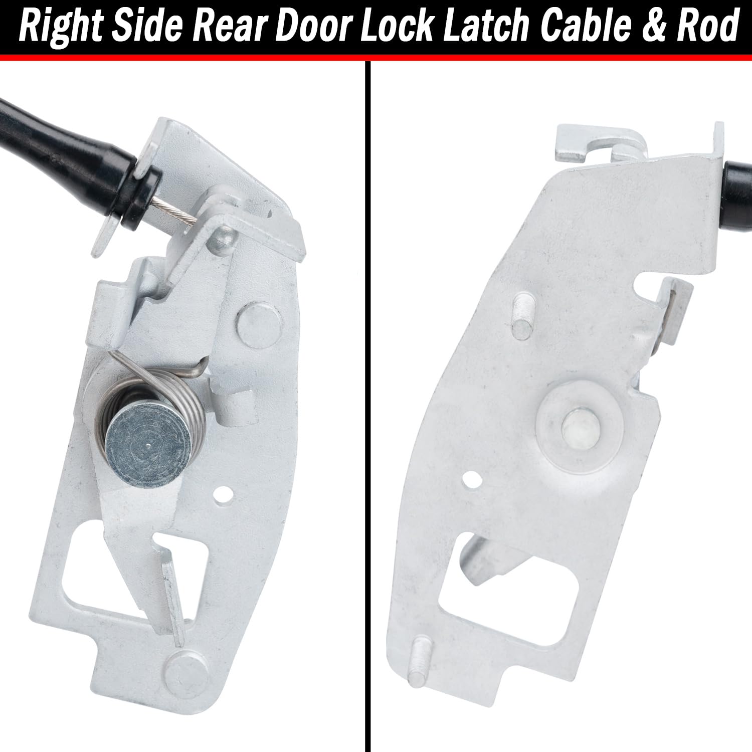 Rear Door Lock Latch Cable & Rod - Right Side - Fit for 1992-2019 Ford E150 E250 E350 Econoline Van, Back Cargo Door Latch Cables Kit Replaces# 8C2Z-15431A02-C AC2Z-15431A02-A 6C2Z-15431A02-AA