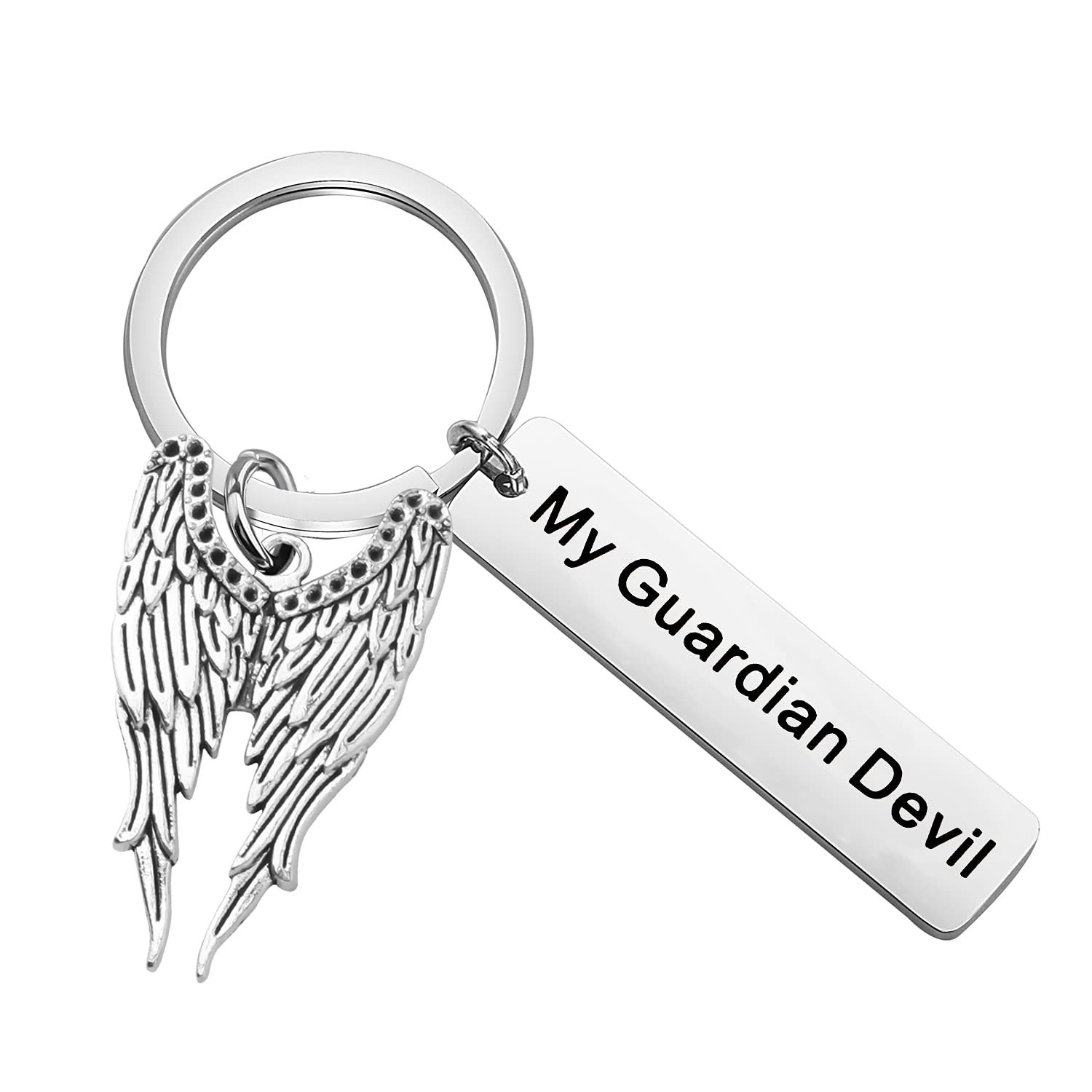 CENWA Lucifer Inspired Jewelry My Guardian Devil Keychain Funny Devil Gift For Fans (Guardian Devil K)