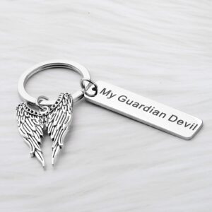 CENWA Lucifer Inspired Jewelry My Guardian Devil Keychain Funny Devil Gift For Fans (Guardian Devil K)