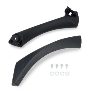 black front/rear right interior inner door panel handle and door pull outer trim cover replacement for 2004-2011 bmw 3 series 318 320 325 330 335 e90/e91 replaces 51417230850 51419150336