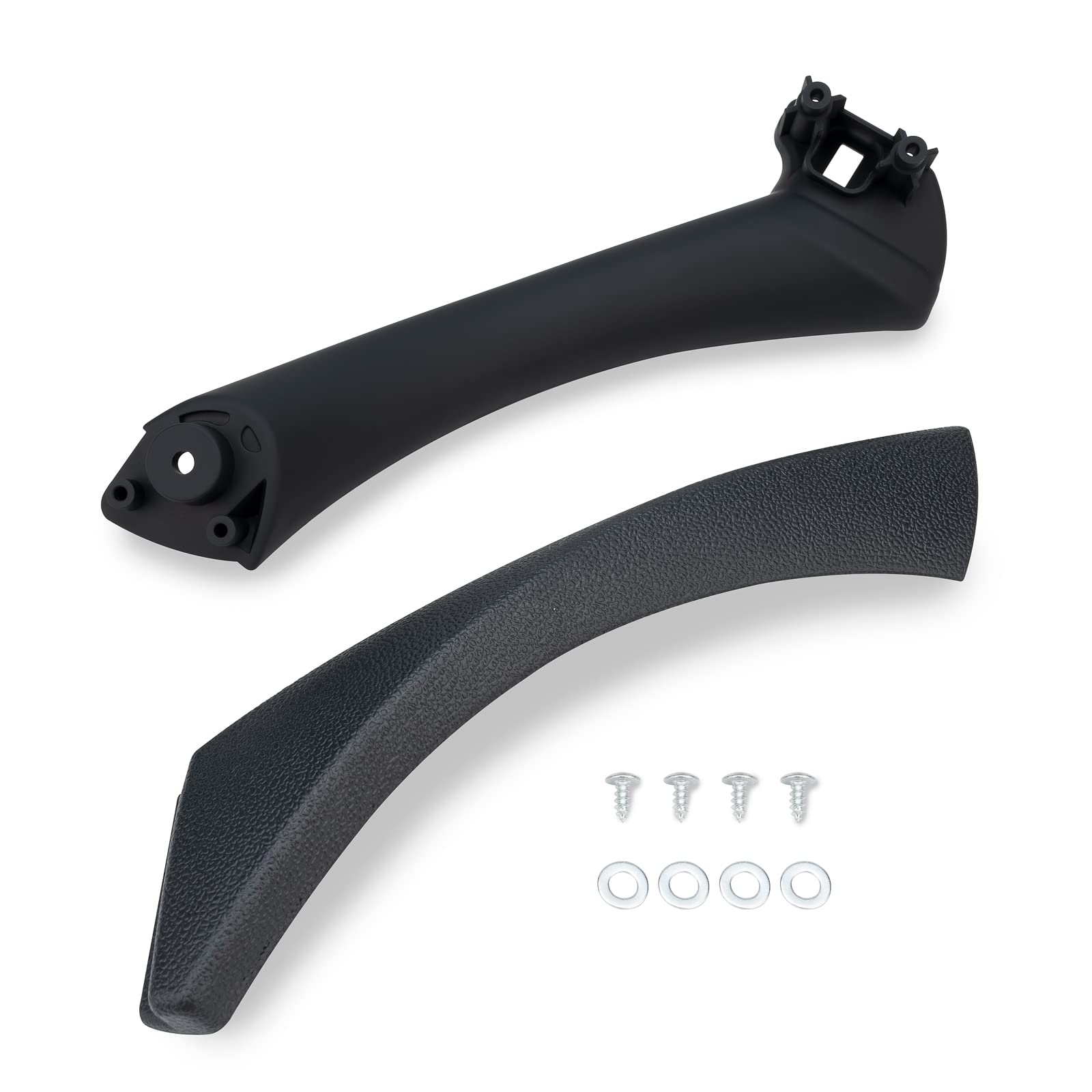 Black Front/Rear Right Interior Inner Door Panel Handle and Door Pull Outer Trim Cover Replacement for 2004-2011 BMW 3 Series 318 320 325 330 335 E90/E91 Replaces 51417230850 51419150336