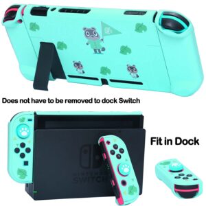 Accessories Bundle for Nintendo Switch Animal Crossing - YOOWA Accessory kit NS Animal Crossing Set with Carrying Case Protective Cover Screen Protector Game Card Holder Play Stand Thumb Grips