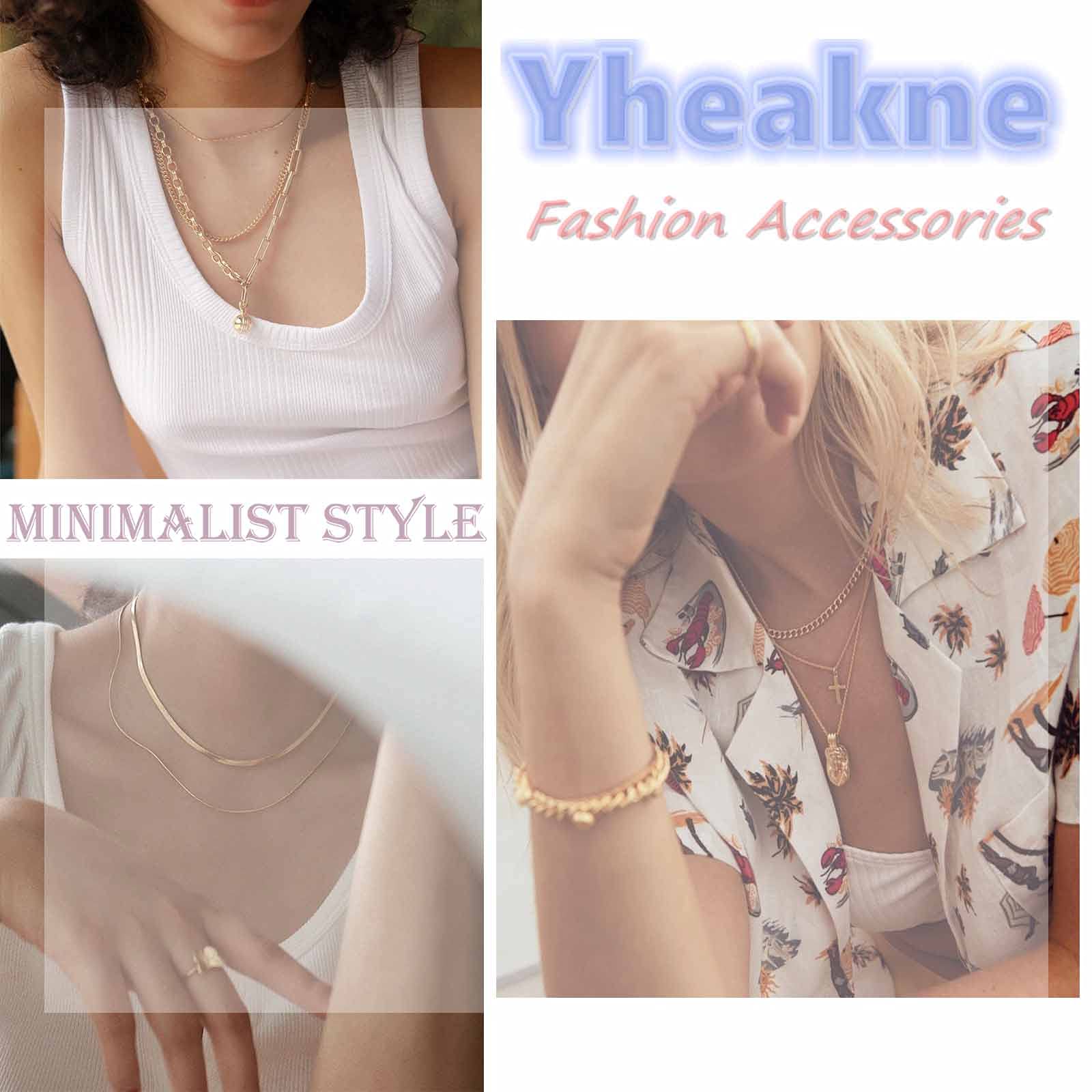 Yheakne Bohemia Layered Bar Coin Necklace Gold Vertical Bar Y Lariat Necklace Long Disc Pendant Necklace Chain Circle Necklace Jewelry for Women and Girls Gifts