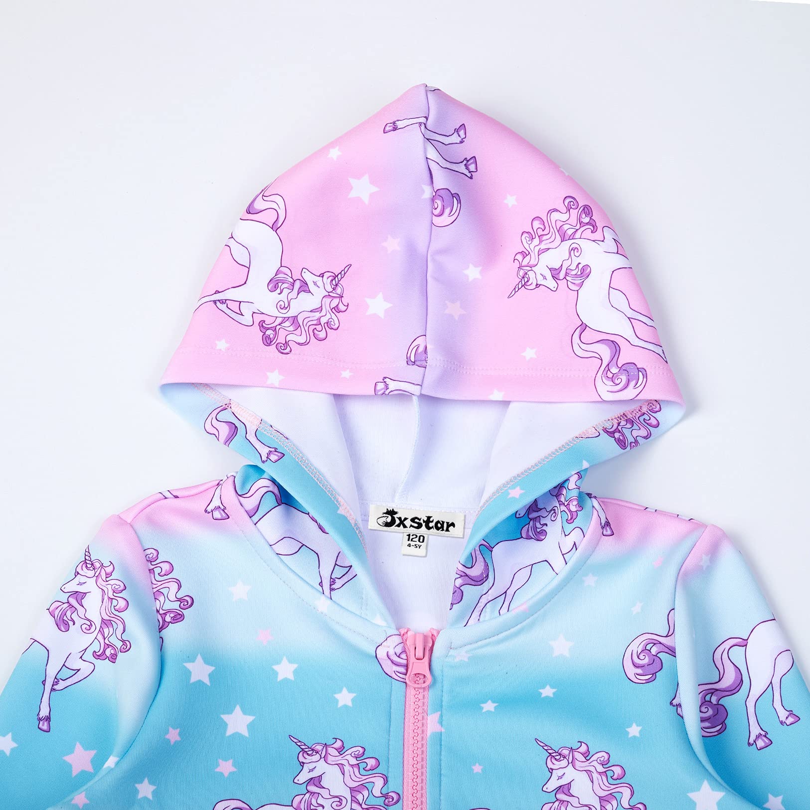 Unicorn Hoodie for Girls Sweatshirts Zip Up Jacket Fall Winter Clothes,Size 6t 7t