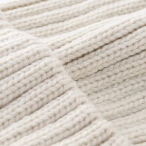 Connectyle Daily Ribbed Knit Winter Hat Slouch Fold Beanie for Women Stylish Plain Watch Cap Beige