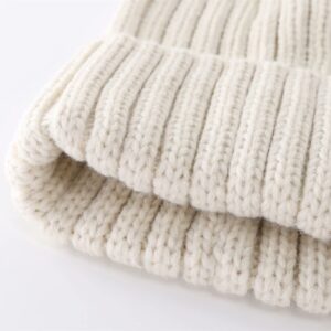 Connectyle Daily Ribbed Knit Winter Hat Slouch Fold Beanie for Women Stylish Plain Watch Cap Beige