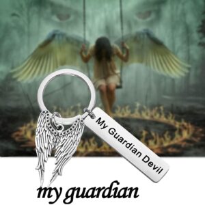 CENWA Lucifer Inspired Jewelry My Guardian Devil Keychain Funny Devil Gift For Fans (Guardian Devil K)