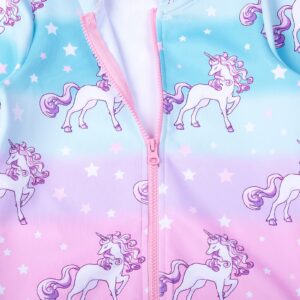 Unicorn Hoodie for Girls Sweatshirts Zip Up Jacket Fall Winter Clothes,Size 6t 7t