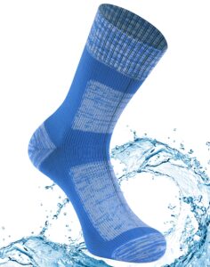 agdkuvfhd waterproof socks for women, men breathable seamless anti blister neoprene socks for hiking in water & rainy muddy road 1 pair (blue, small)