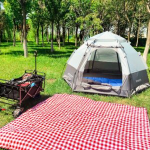 3 Person Outdoor Pop Up Camping Tent with Rainfly Durable Waterproof Windproof Portable Camping Shelter Easy Set Up Family Automatic Instant Tent with Carrying Bag for Hiking Climbing Travel