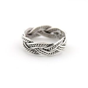 silversmith925 sterling silver 925 celtic knot ring, band, modern, unisex, size 9, oxidized finish