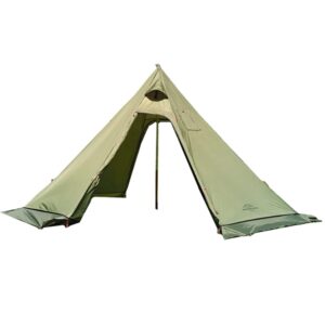 mceto tx400pro teepee hot tent with stove jack snow skirt lightweight waterproof winter camping hunting hiking (olive)