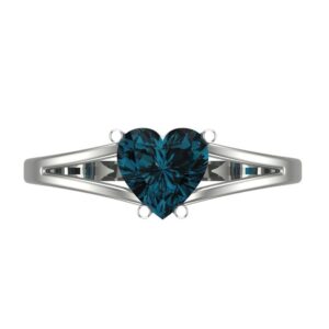 clara pucci 1.45ct heart cut custom engraving solitaire split shank london blue topaz prong set statement art deco ring 14k white gold sz 10.5