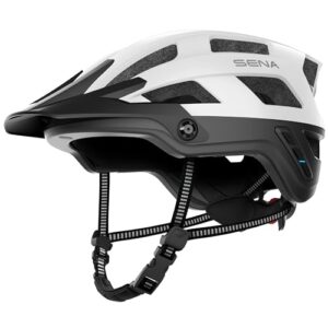 smart communications mountain bike helmets - sena m1 / m1 evo (m1, matte white, large)