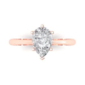 clara pucci 2.0 carat pear cut custom engraving moissanite engagement wedding bridal everlasting ring in 14k rose gold 7 us