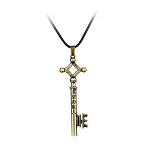 officialotaku titan eren gold key cosplay pendant necklace - metal