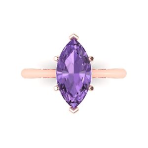 clara pucci 2.55 ct marquise cut custom engraving solitaire simulated alexandrite classic statement art deco ring 14k rose gold size 6.5