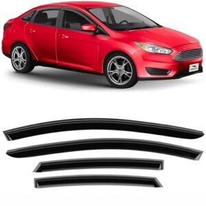 voron glass tape-on extra durable rain guards for ford focus 2012-2018, window deflectors, vent window visors, 4 pieces - 120188