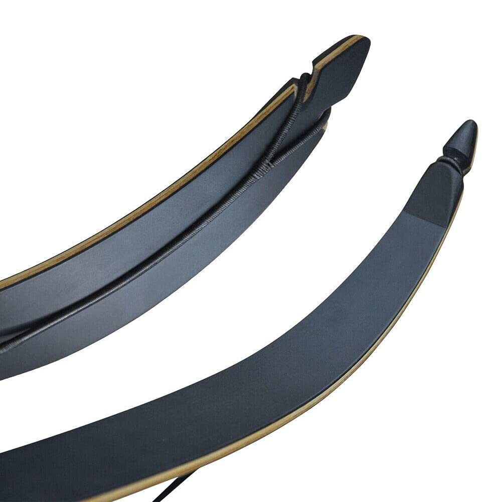 OBTOUTDOOR Original Black Hunter Takedown Recurve Bow 60inch 20lbs 25lbs with Bamboo Core Limbs Archery Hunting Target Practice (25LBS)