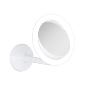 Zadro 7" Lighted Makeup Mirror with Magnification 8X/1X Suction Cup Wall Mounted Makeup Mirror 3-Color LED Travel Mirror