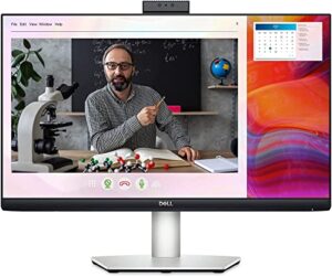 dell s2422hz 24-inch fhd 1920 x 1080 75hz video conferencing monitor, pop-up camera, noise-cancelling dual microphones, dual 5w speakers, usb-c connectivity, 16.7 million colors, silver (latest model)