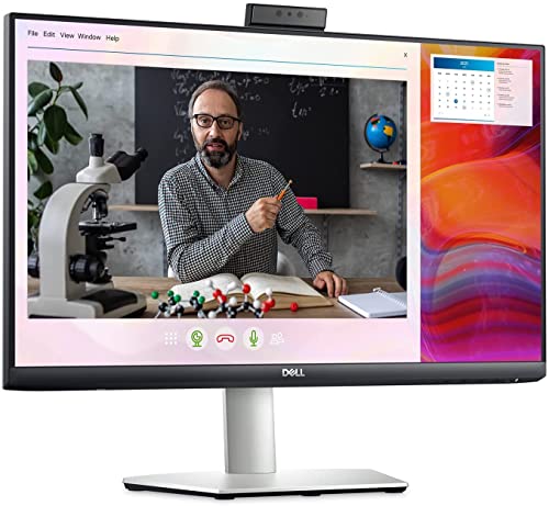 Dell S2422HZ 24-inch FHD 1920 x 1080 75Hz Video Conferencing Monitor, Pop-up Camera, Noise-Cancelling Dual Microphones, Dual 5W Speakers, USB-C connectivity, 16.7 Million Colors, Silver (Latest Model)