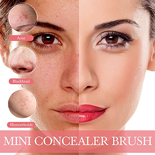 Patelai 48 Pcs Flat Makeup Brushes Flat Lip Concealer Brushes Small Portable Eyebrow Brush Concealer Makeup Brush Synthetic Lip Brush Beauty Makeup Tool for Concealing Blending Setting Buffing(Black)