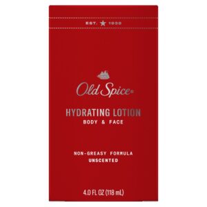 old spice hydrating body and face lotion, unscented, 4 oz