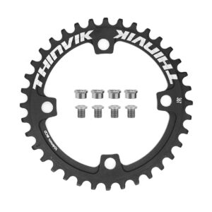 thinvik narrow wide single chainring 104mm bcd 32t 34t 36t 38t. round oval bike chainring 8 9 10 11 12 speed for mountain bike mtb e-bike fat bike anti-oxidation 7075 t6 aluminium alloy - round 32t