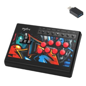 pxn arcade fight stick, x8 street fighter arcade game fighting joystick with usb port, with turbo & audio functions, suitable for ps3 / ps4/ xbox series x|s/xbox one/nintendo switch/pc windows