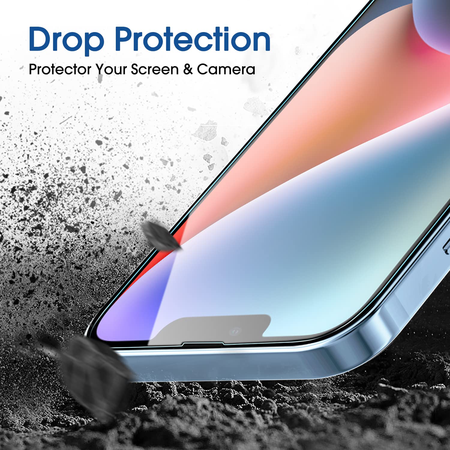 amFiIm Tempered Glass Screen Protector for iPhone 14 6.1"/iPhone 13/iPhone 13 Pro 6.1", Easy OneTouch Installation, Auto-alignment, Bubble Free Case Friendly, Anti-Scratch